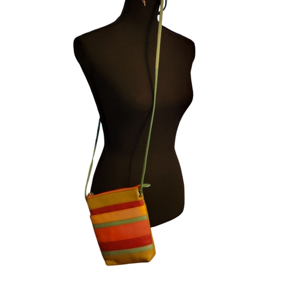 Ili New York | Bags | Ili New York Colourful Stripes Ladies Leather ...